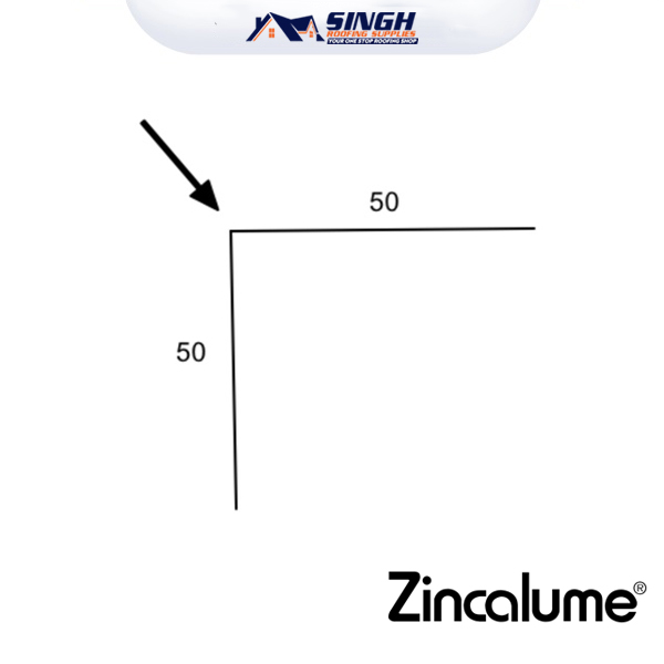 Right Angle Flashing 50 X 50 - Zincalume® - Singh Roofing Supplies